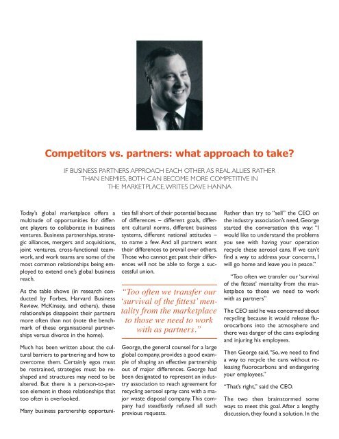 12 Competitors vs. Partners- what approach to take?