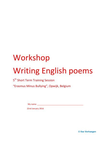 Workshop writing English poems