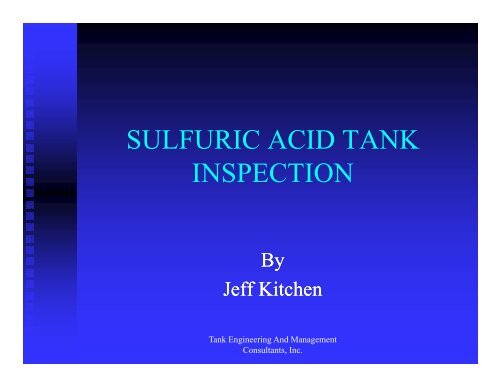Sulfuric Acid Tank Inspection