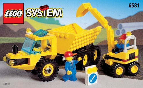 Lego DUMPER AND MINI DIGGER - 6581 (1996) - Crawler Crane BUILDING ...