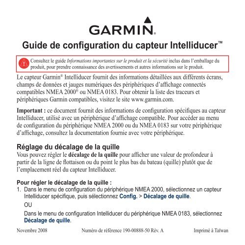 Garmin Intelliducer™ Transom Mount Sensor with Depth & Temperature ...