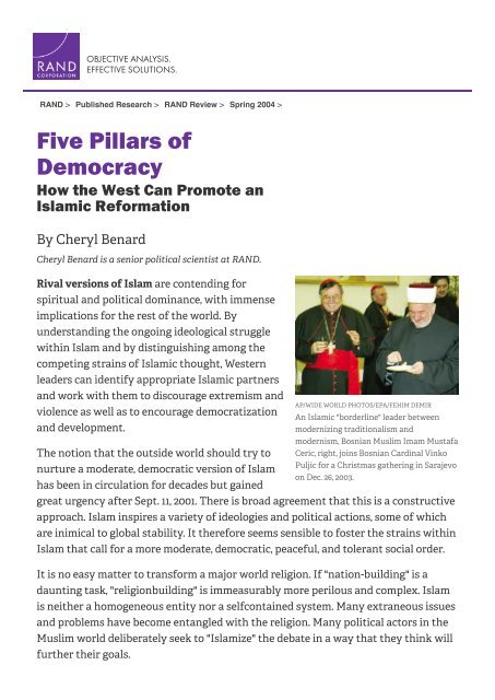 Five Pillars of Democracy – How the West Can Promote an Islamic ...