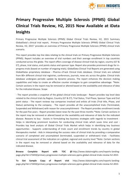 Primary Progressive Multiple Sclerosis