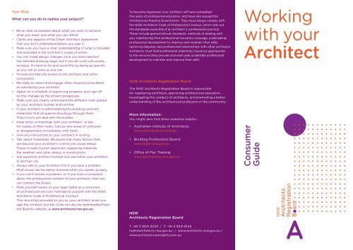 Working with your Architect - NSW Architects Registration Board