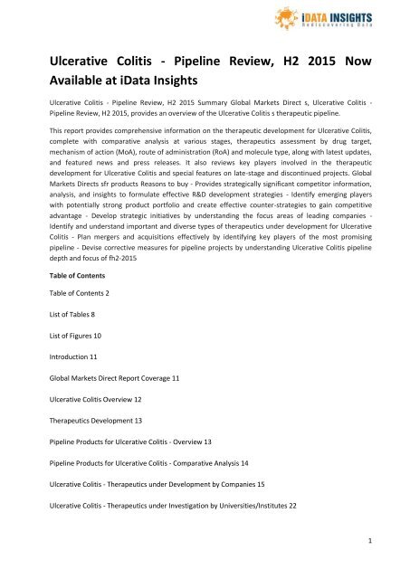 Ulcerative Colitis - Pipeline Review