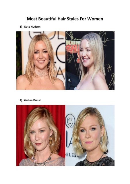 Most Beautiful Hair Styles For Women