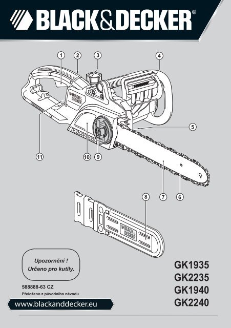 BlackandDecker Tronconneuse- Gk1935 - Type 2 - Instruction Manual (Tchèque)