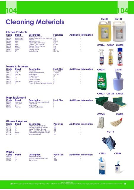 104 - Cleaning Materials