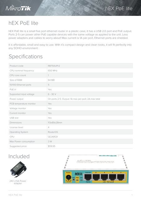 hEX__poe_lite Brochure Mikrotik - mstream.com.ua