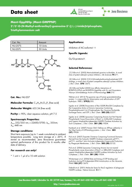Data sheet - Jena Bioscience