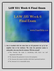 UOP Business Law 531 Week 6 Final Exam Question Answers