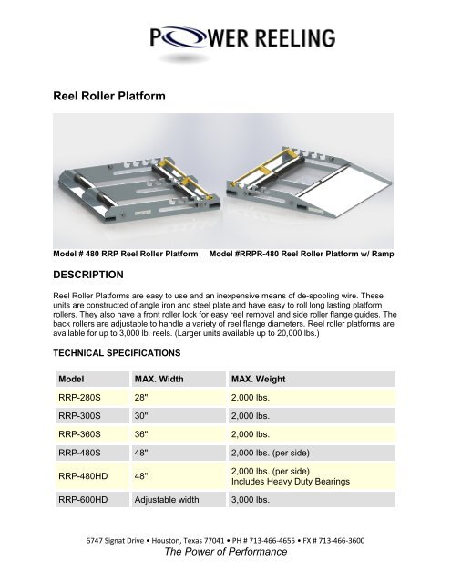 (24) REEL ROLLER PLATFORMS