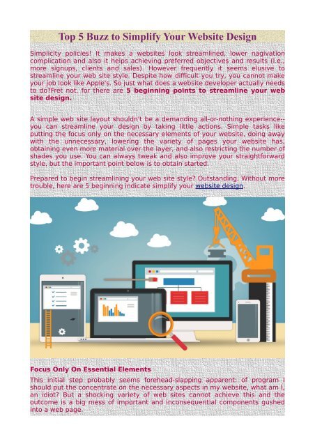 Top 5 Buzz to Simplify Your Website Design