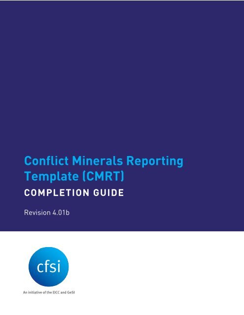 Conflict Minerals Reporting Template (CMRT)