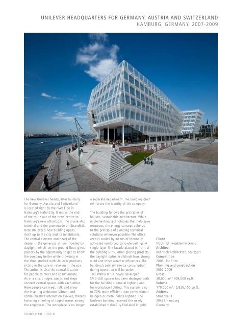 unilever headquarters for germany, austria and switzerland ...