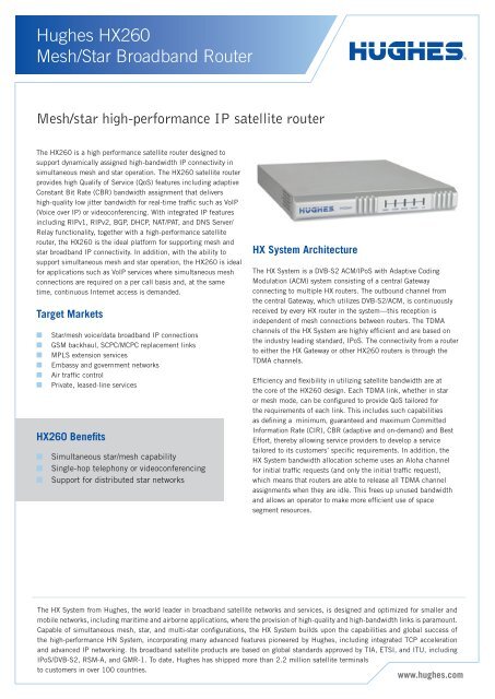 Hughes HX260 Mesh/Star Broadband Router - Hughes Europe