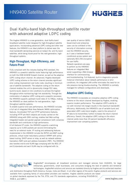 HN9400 Satellite Router - Hughes Europe