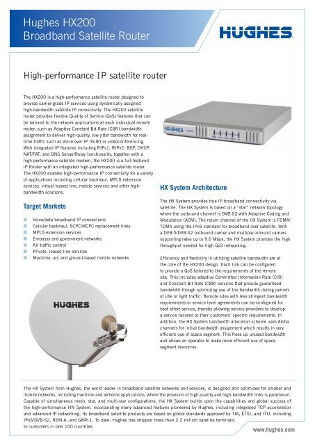 Hughes HX200 Broadband Satellite Router - Hughes Europe