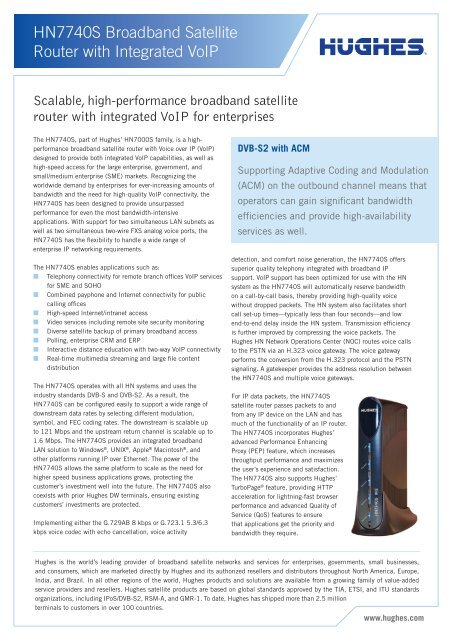 HN7740S Data Sheet - Hughes Network Systems, LLC