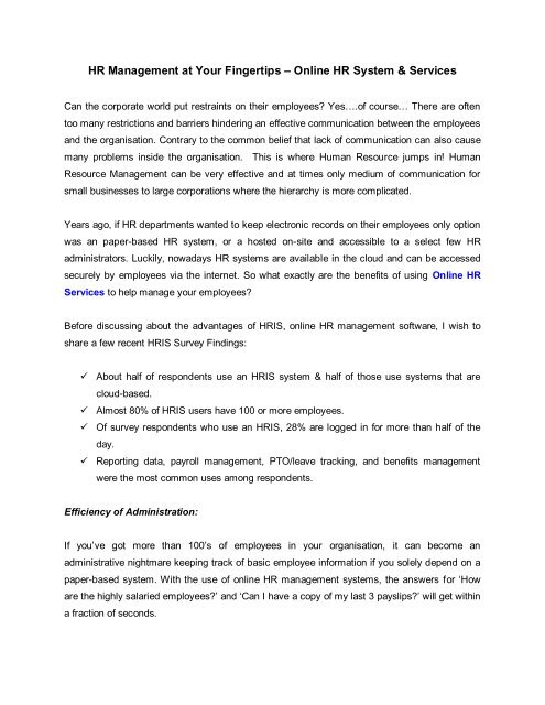 Advantages of Using HR Management Software - The Complete Guide