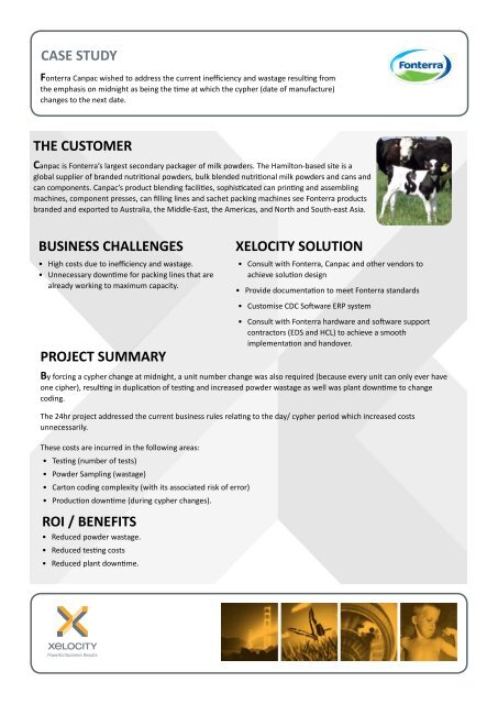 case study business challenges xelocity solution roi / benefits