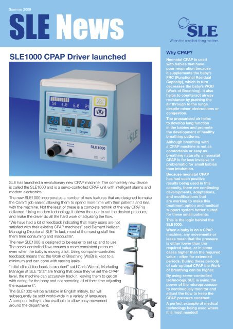SLE1000 CPAP Driver launched - SLE Ltd