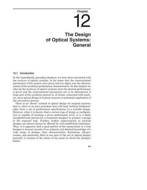 Ch 12 - The Design of Optical Systems: General - DaVincisWorld