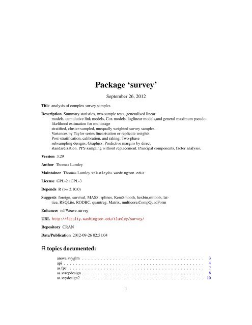 Package 'survey'