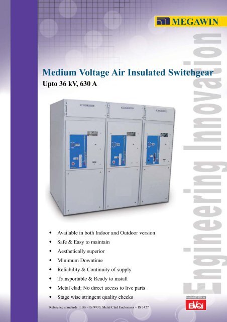 Medium Voltage Air Insulated Switchgear Upto 36 kV