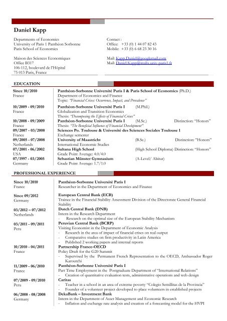 Daniel Kapp - Paris School of Economics