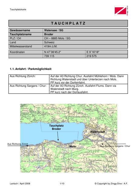Mols: Broder / Walensee - Zingg-Dive GmbH