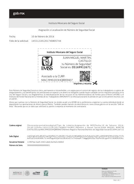 Comprobante Simple NSS - 05169912671