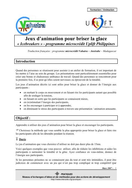 Icebreakers (Jeux pour briser la glace)