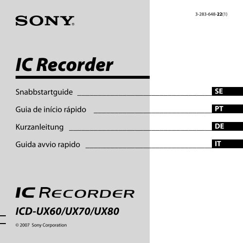 Sony ICD-UX60 - ICD-UX60 Consignes d’utilisation Italien