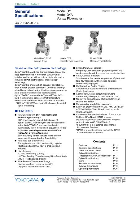 General Specifications - Zimmerli Messtechnik AG