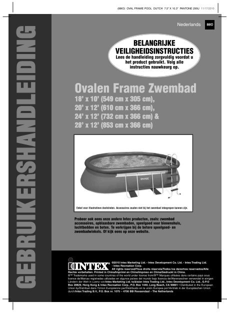 Handleiding Intex groot ovalen frame zwembad downloaden