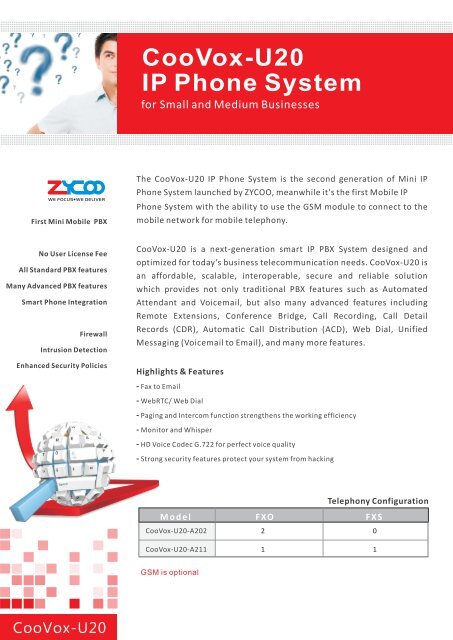 Zycoo New CooVox on Asterisk 13 l CooVox U20 V2