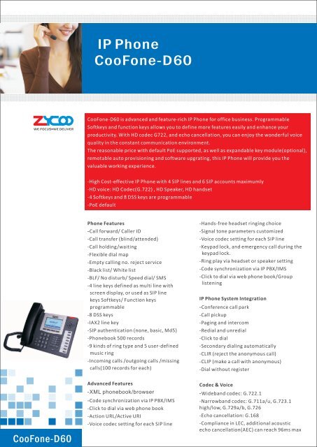 Zycoo Entry level IP Phone