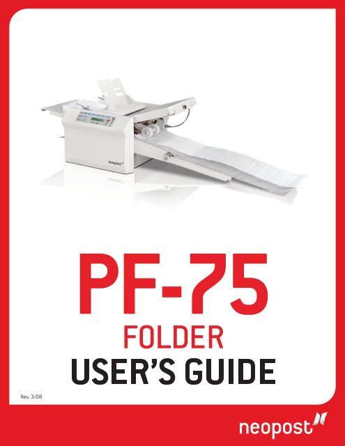 NeoPost PF-75 Folding Machine Manual