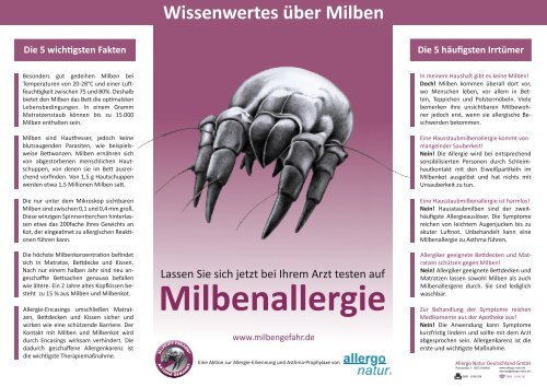 Aktion Milbenallergie erkennen