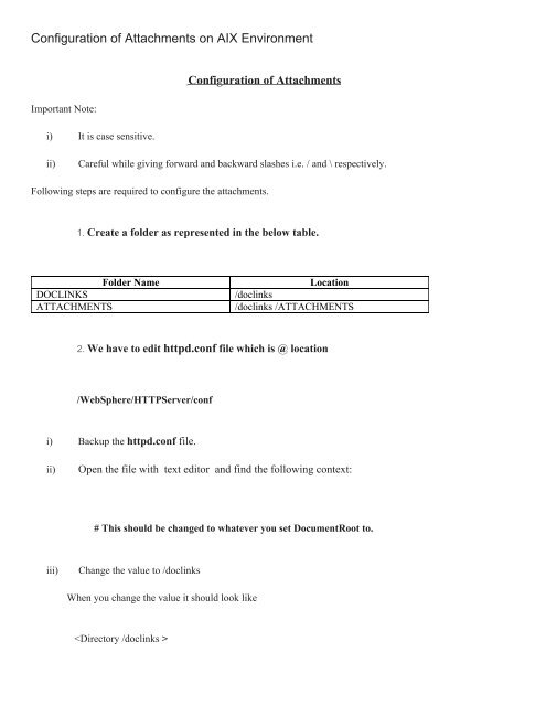 Maximo by Manoj Mawai_ Configuration of Attachments on AIX Environment