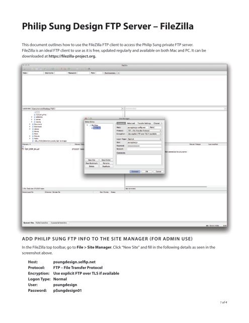How to use the Filezilla FTP server