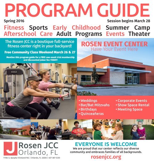 Rosen JCC: Program Guide Spring 2016