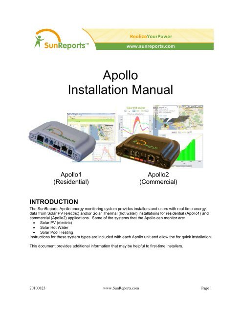 Apollo Installation Manual - SolarHOt