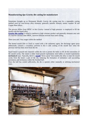 Gravity-Die-Casting Magazines Gravity-Die-Casting Magazines