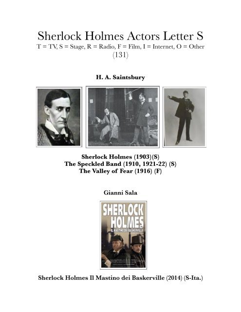 Sherlock Holmes Actors Letter S