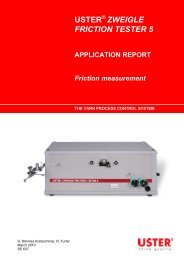 ZWEIGLE TWIST TESTER 5 APPLICATION ... - Uster Technologies