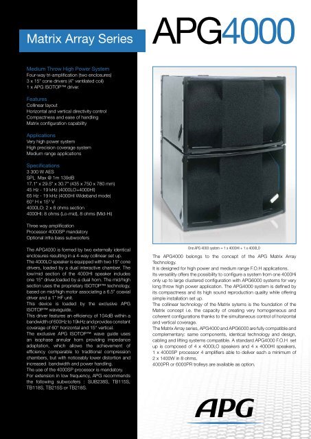 Matrix Array Series - APG