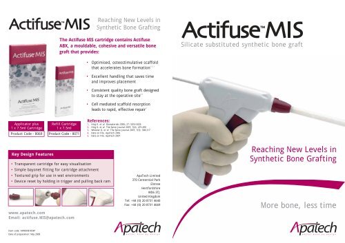 Actifuse - Scientific References Actifuse MIS provides