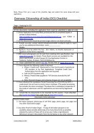 CHECKLIST OF DOCUMENTS FOR OCI CARD ... - VFS Global